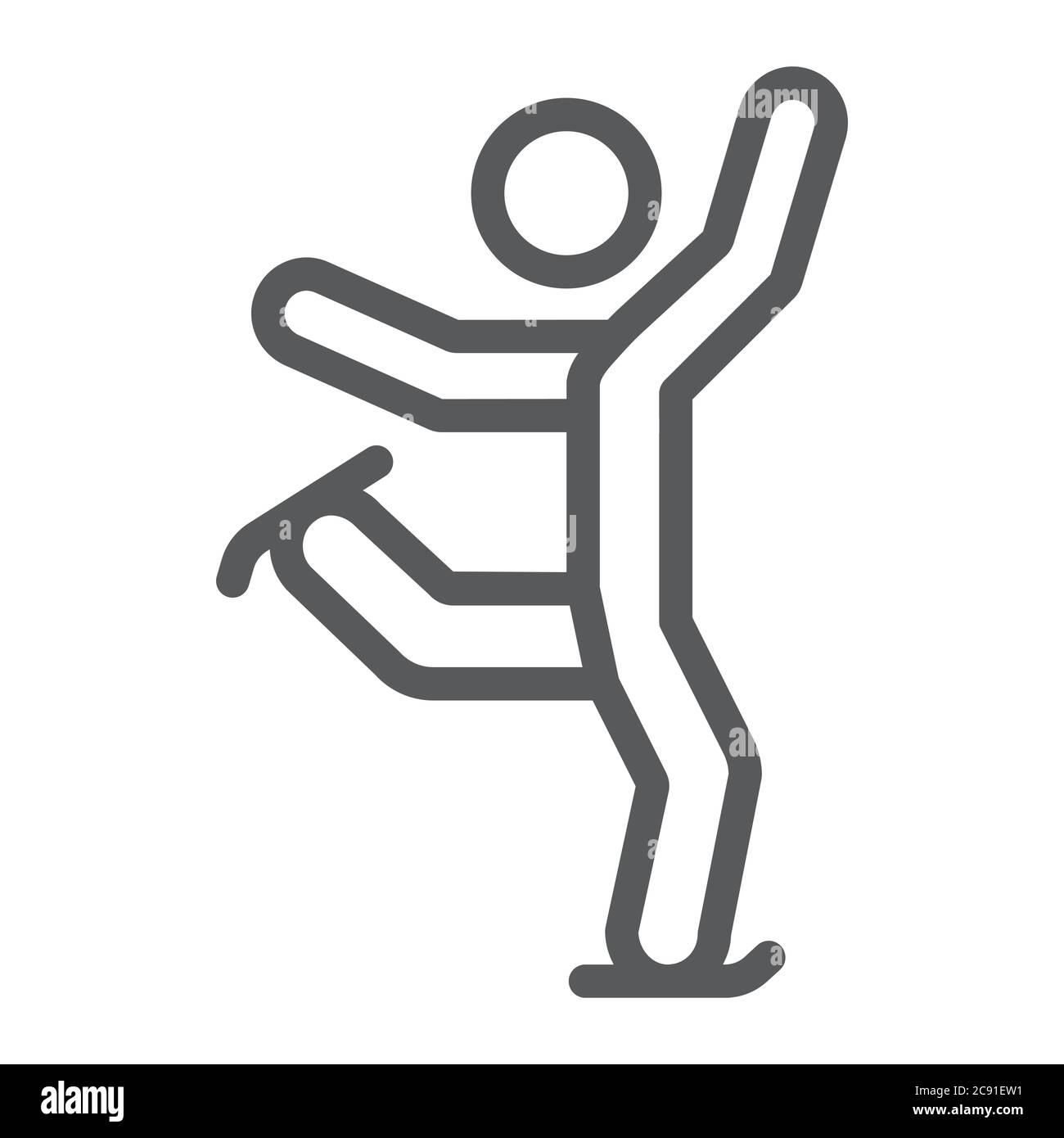 Figure skating line icon, sport and skate, ice skating sign, vector ...