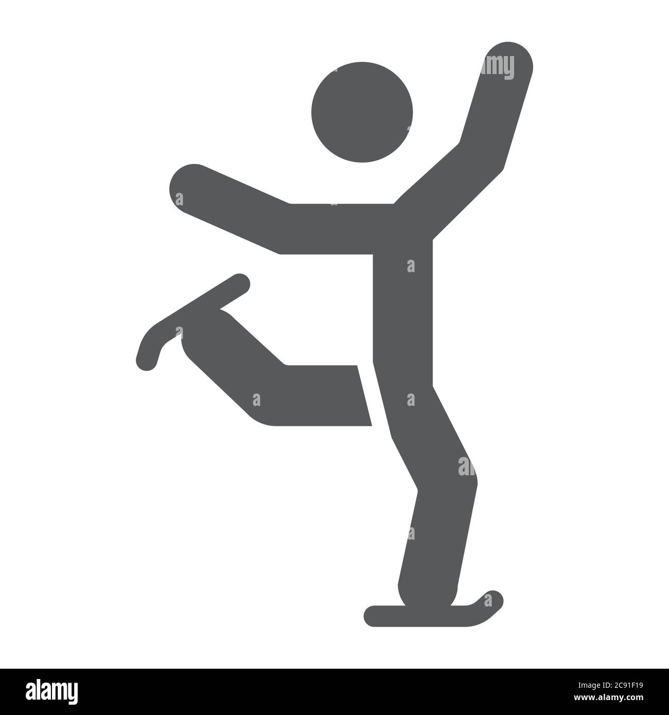Figure skating glyph icon, sport and skate, ice skating sign, vector ...