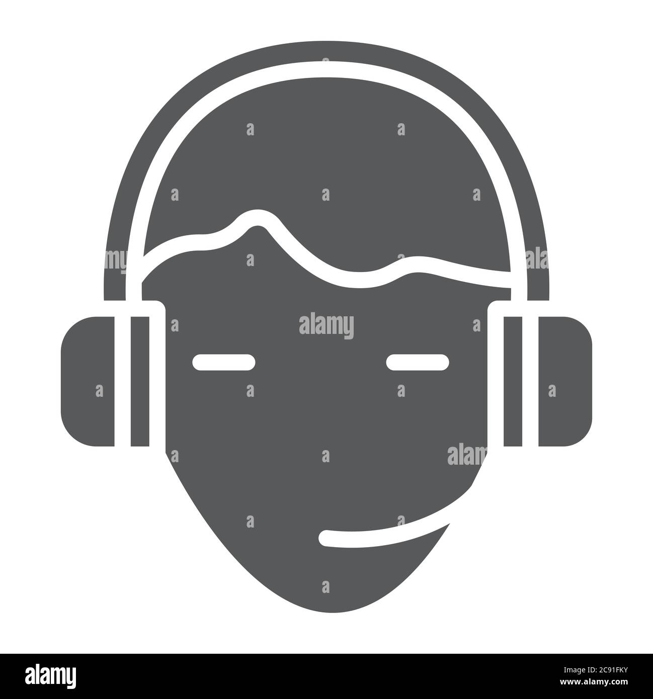 Support glyph icon, service and assistance, headset sign, vector ...