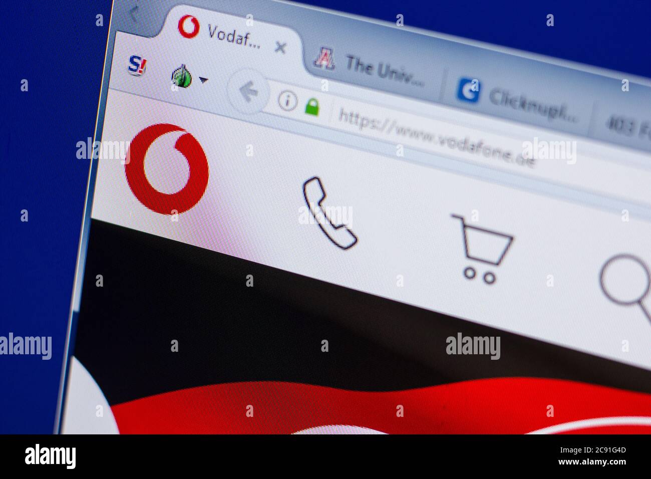 Ryazan, Russia - June 17, 2018: Homepage of VodaFone website on the ...