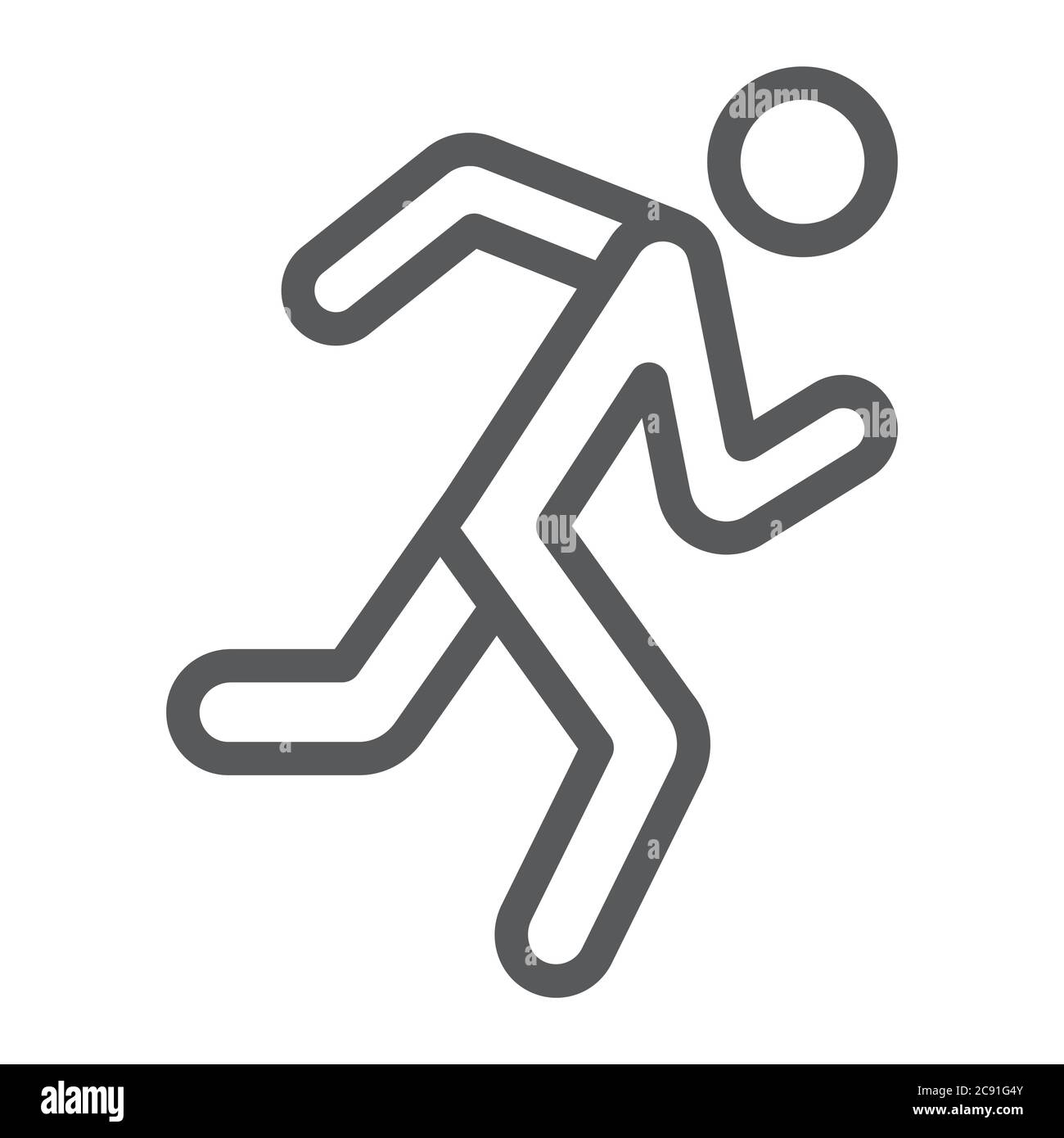 Running man line icon, sport and jogging, runner sign, vector graphics ...