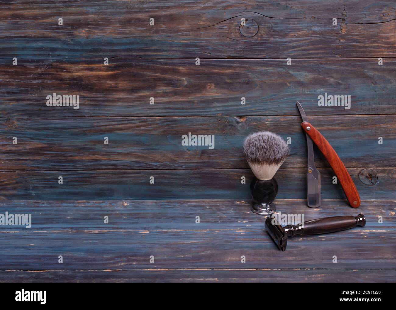 Barbershop equipment top view hi-res stock photography and images - Alamy