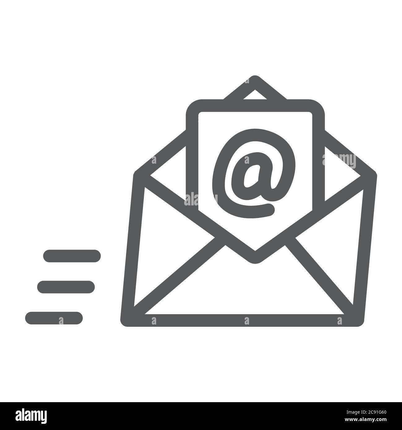Email line icon, mail and letter, mail envelope sign, vector graphics ...