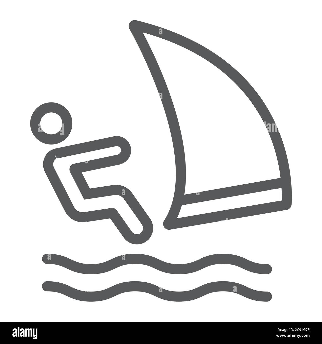 Man sailing wind sail surfboard Stock Vector Images - Alamy