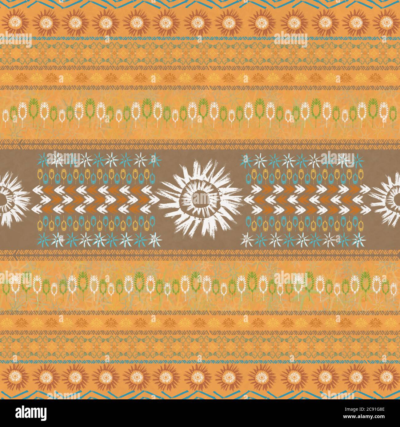 Raster intricate ethnic and tribal seamless pattern background ...