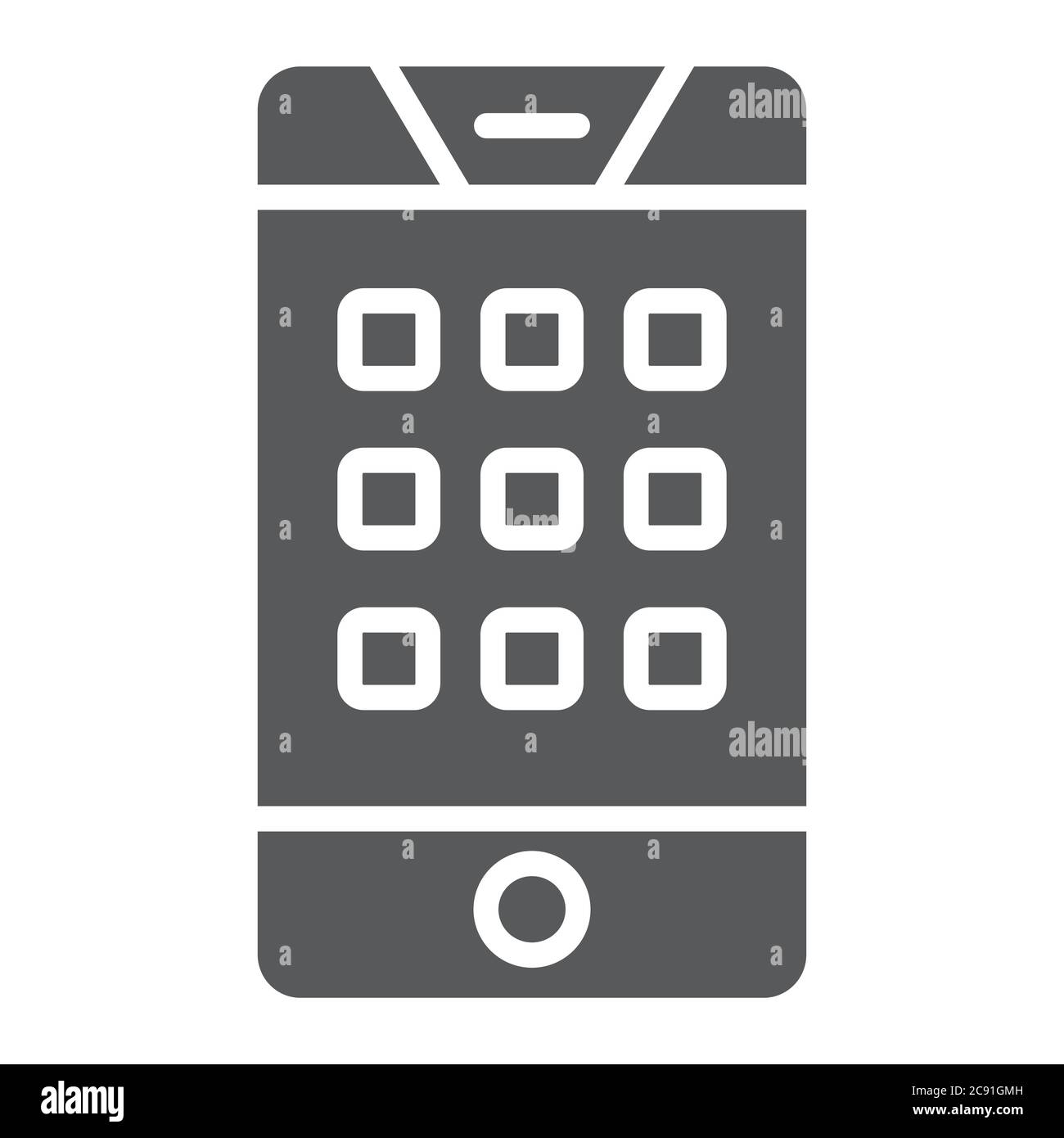 Dial number on phone glyph icon, mobile and call, keypad on smartphone ...