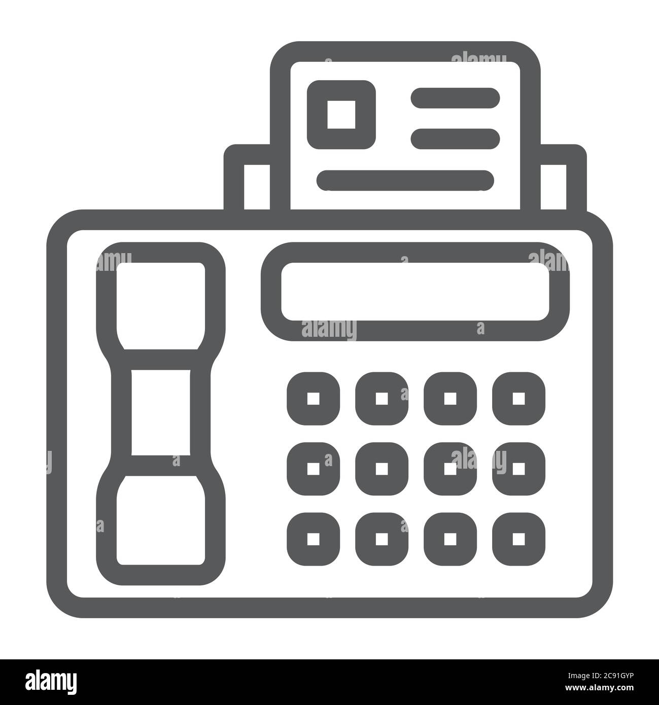 Fax line icon, print and device, printer sign, vector graphics, a ...