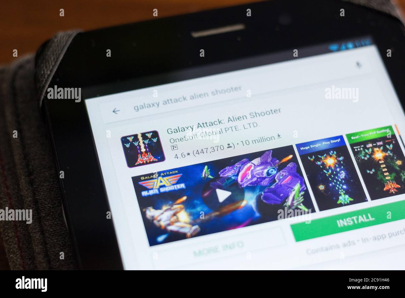 Ryazan, Russia - June 24, 2018: Galaxy Attack Alien Shooter Game icon ...