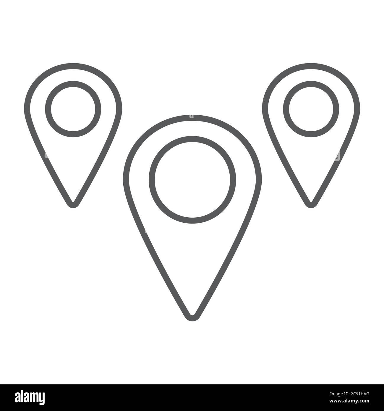 Geotag pin thin line icon, navigation and location, geolocation sign ...