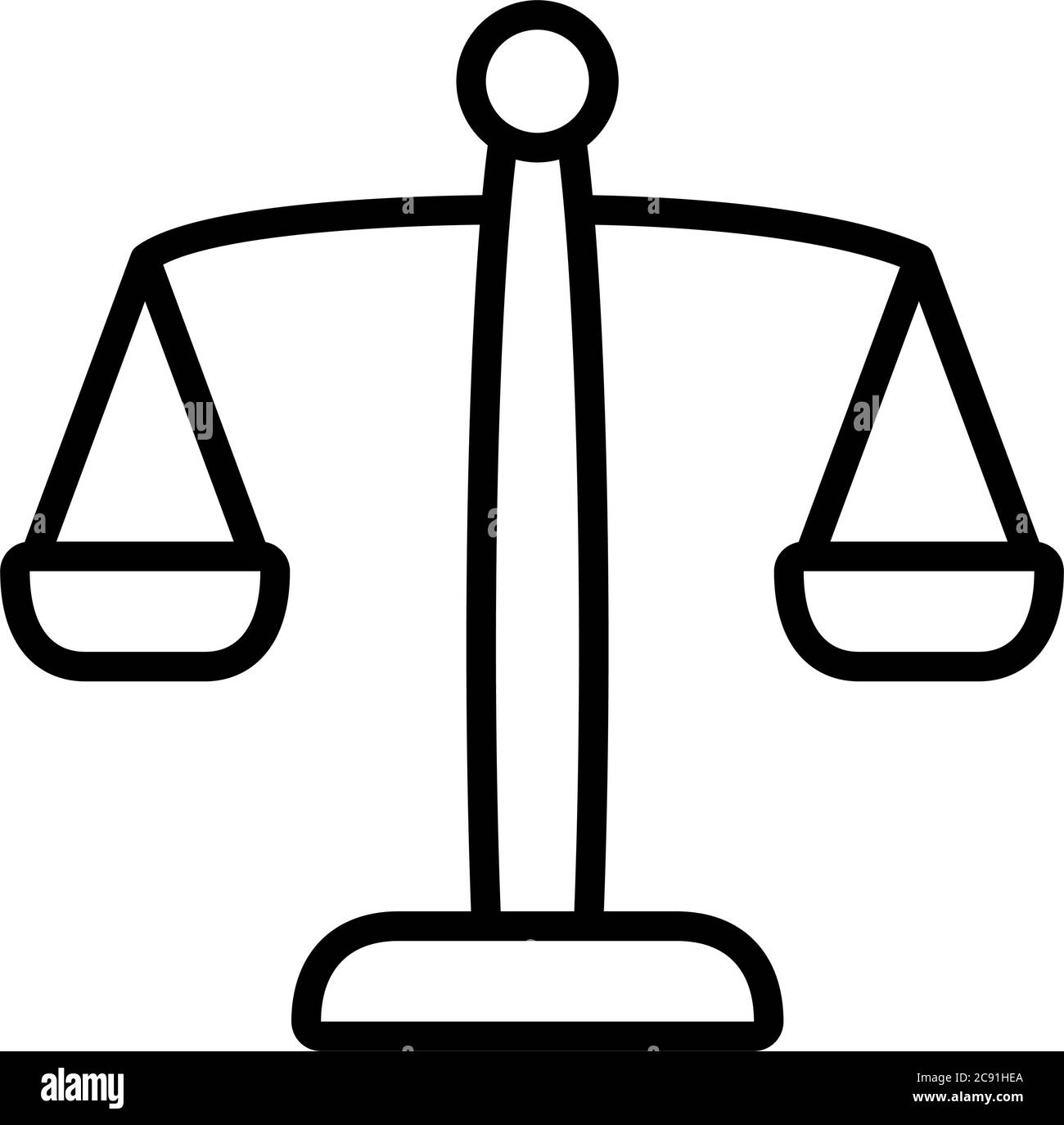 scale icon over white background, line style, vector illustration Stock ...