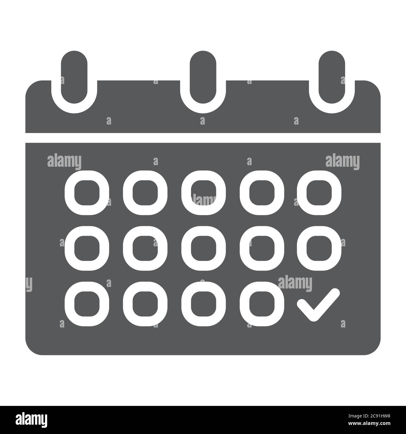 Calendar glyph icon, date and schedule, reminder sign, vector graphics ...