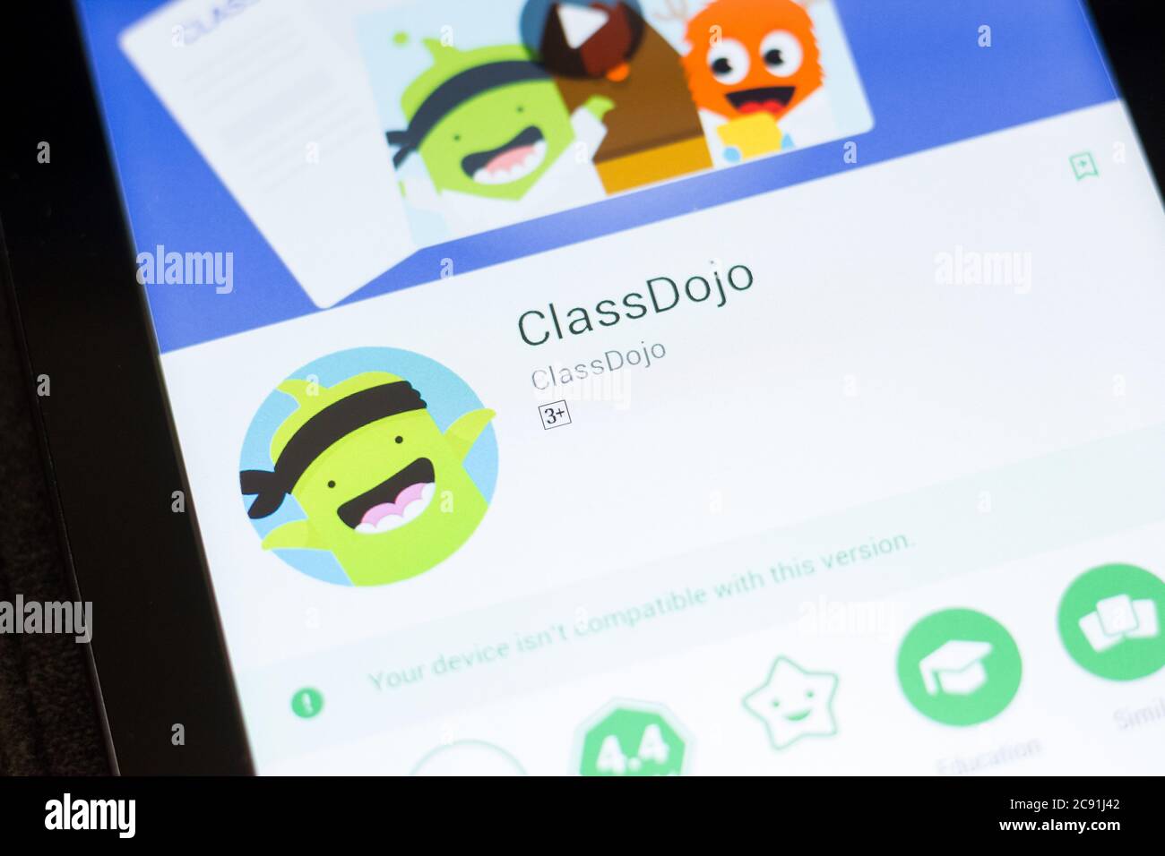 Ryazan, Russia - June 24, 2018: ClassDojo mobile app on the display of tablet PC Stock Photo - Alamy