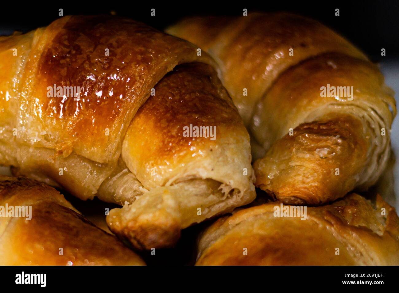 Closeup shot of delicious freshly baked croissants Stock Photo - Alamy