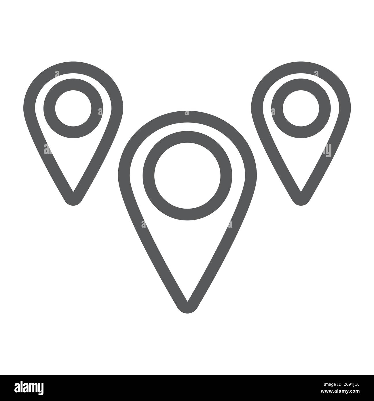 Geotag pin line icon, navigation and location, geolocation sign, vector ...