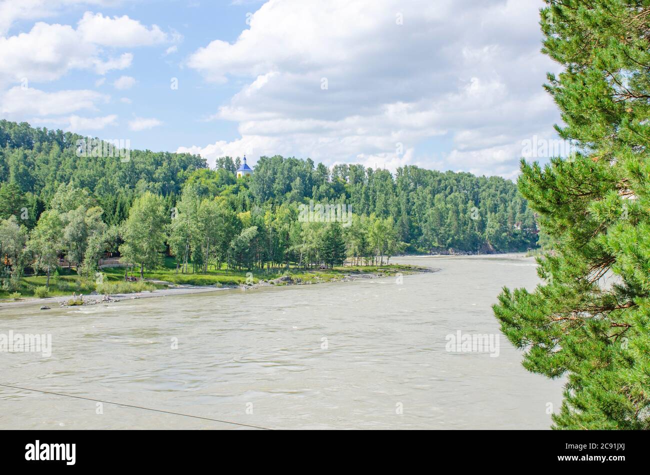 landscape of the Katuni River in Mountain Altai Stock Photo - Alamy