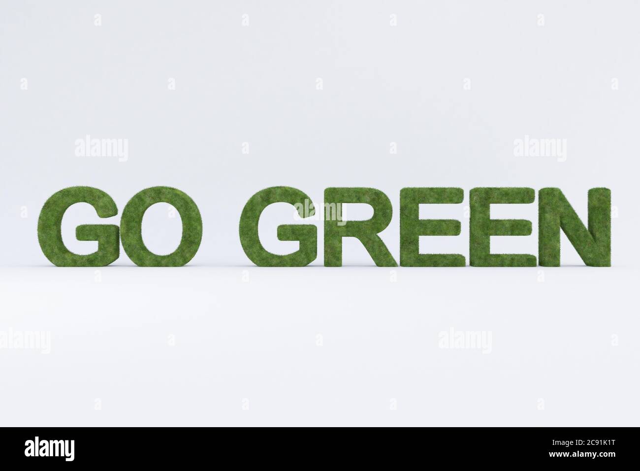 3d rendering of GO GREEN text on white background Stock Photo - Alamy