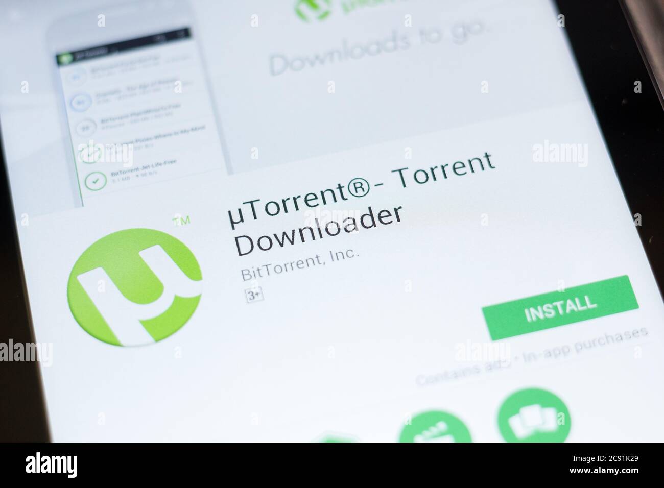 Ryazan, Russia - June 24, 2018: Utorrent Torrent Downloader mobile app ...