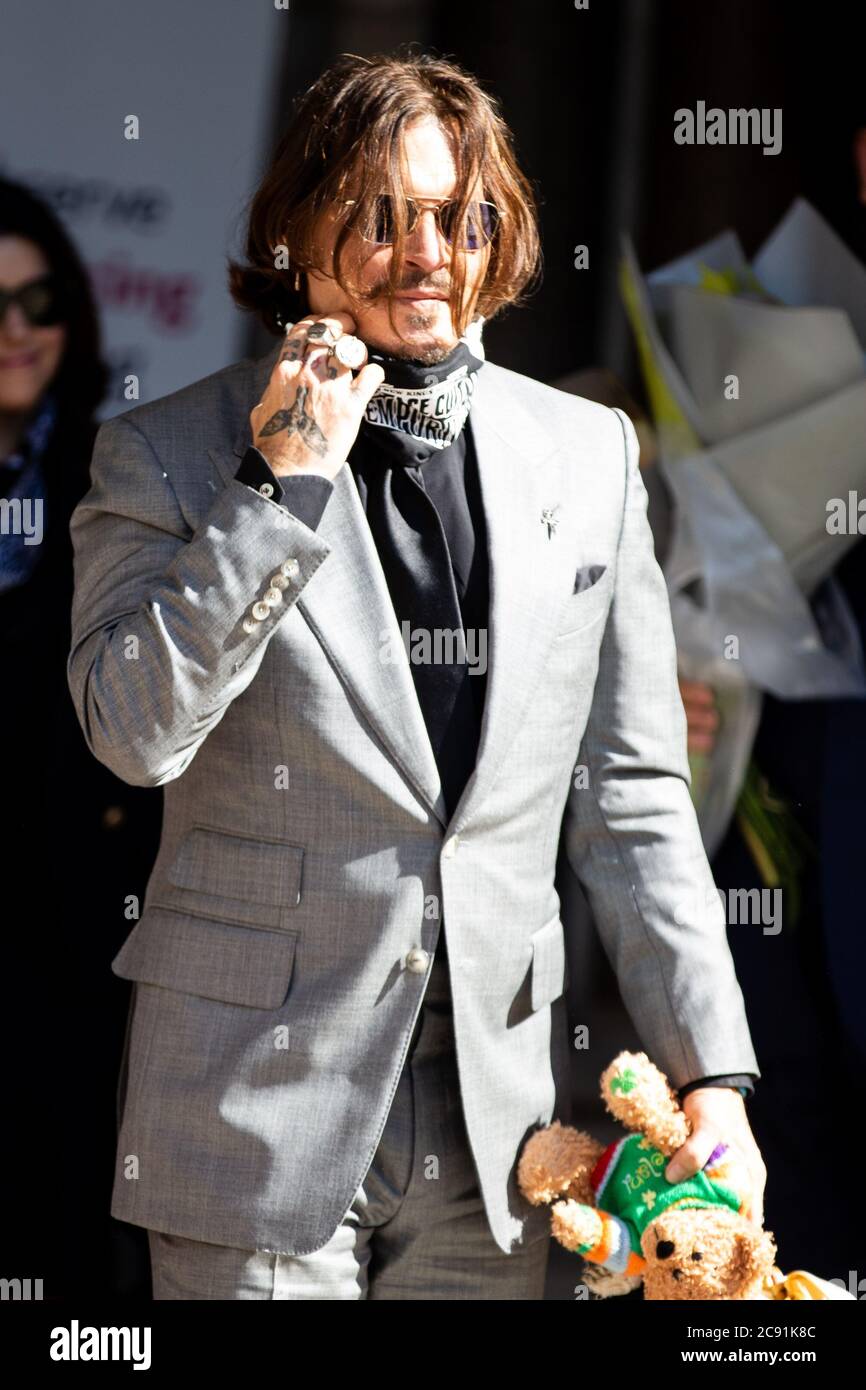London, UK - July 28th, 2020: Johnny Depp attends a libel trial against ...