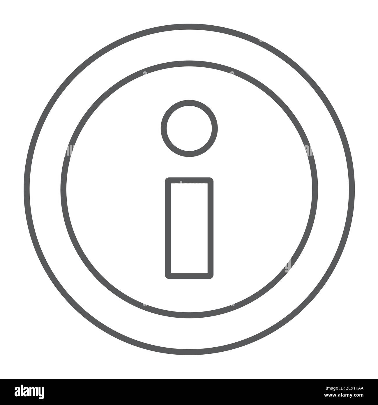 Info thin line icon, help and inform, information sign, vector graphics ...