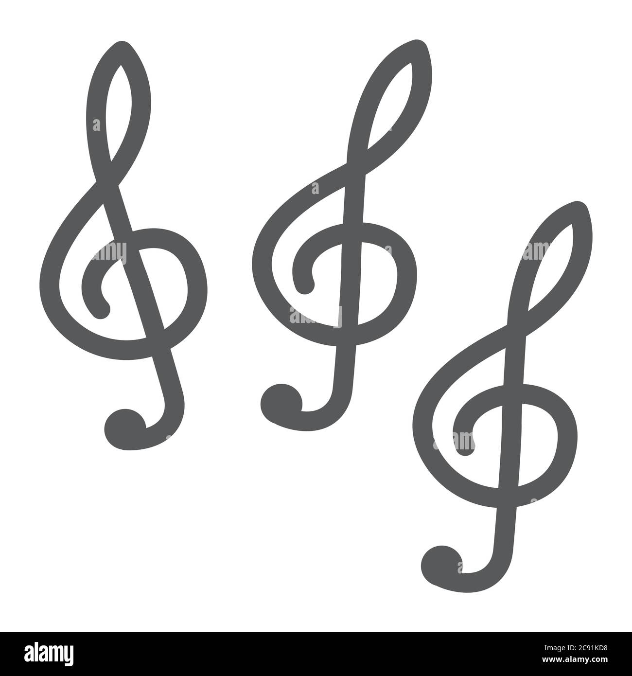 Music clef glyph icon, music and note, music key sign, vector graphics ...