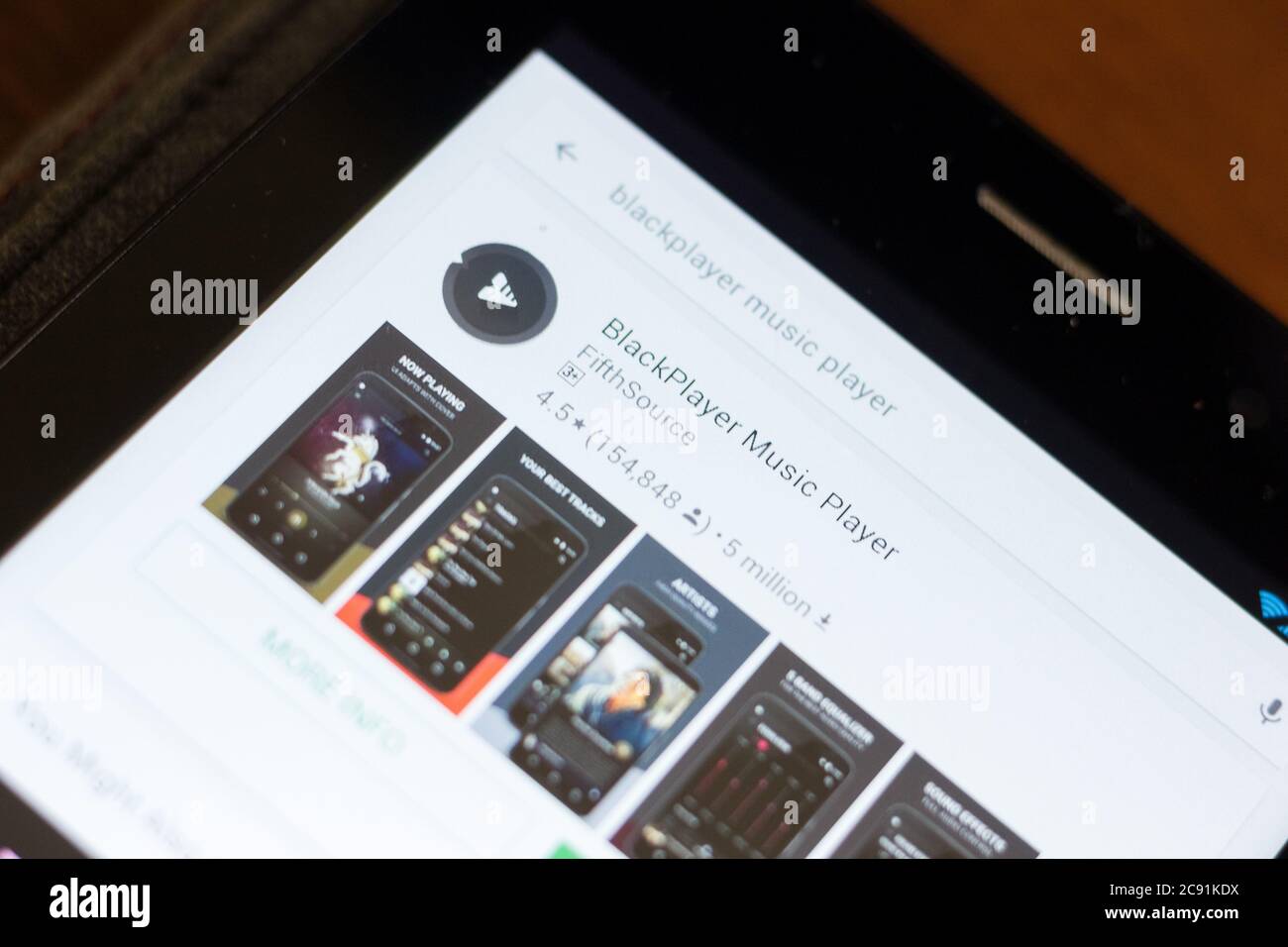 Ryazan, Russia - June 24, 2018: BlackPlayer Music Player icon on the list of mobile apps Stock ...