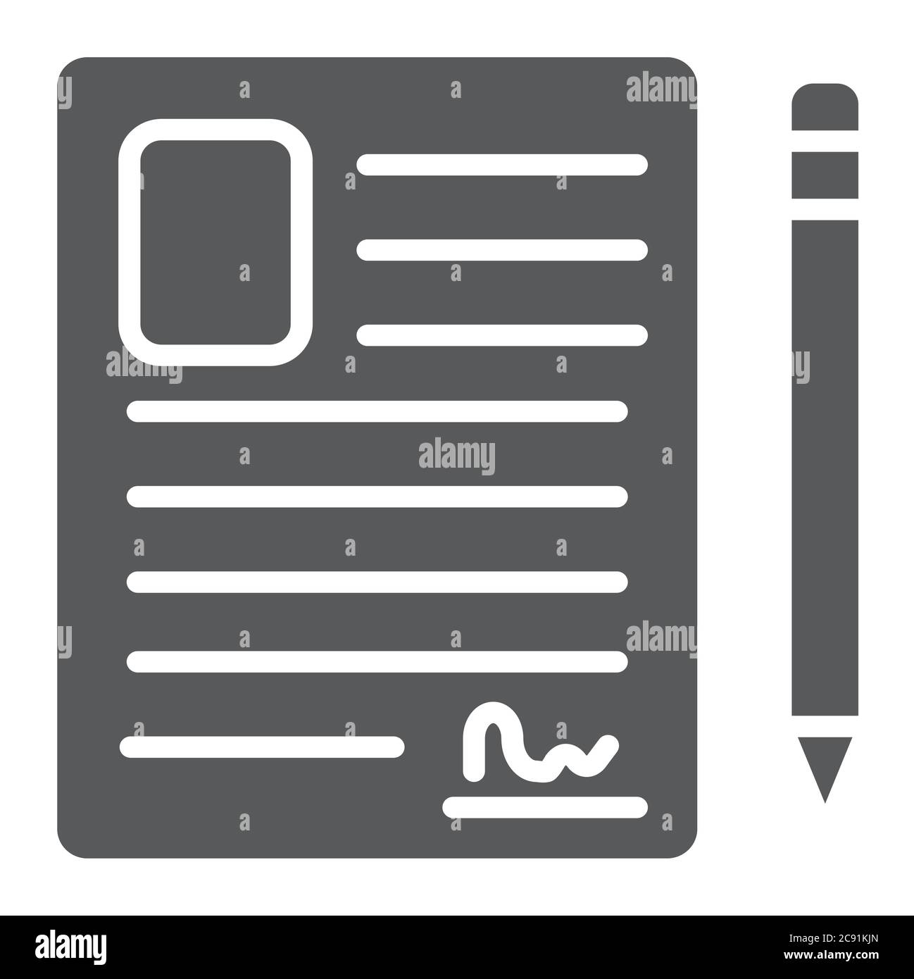 Contact form glyph icon, blank and register, document sign, vector ...