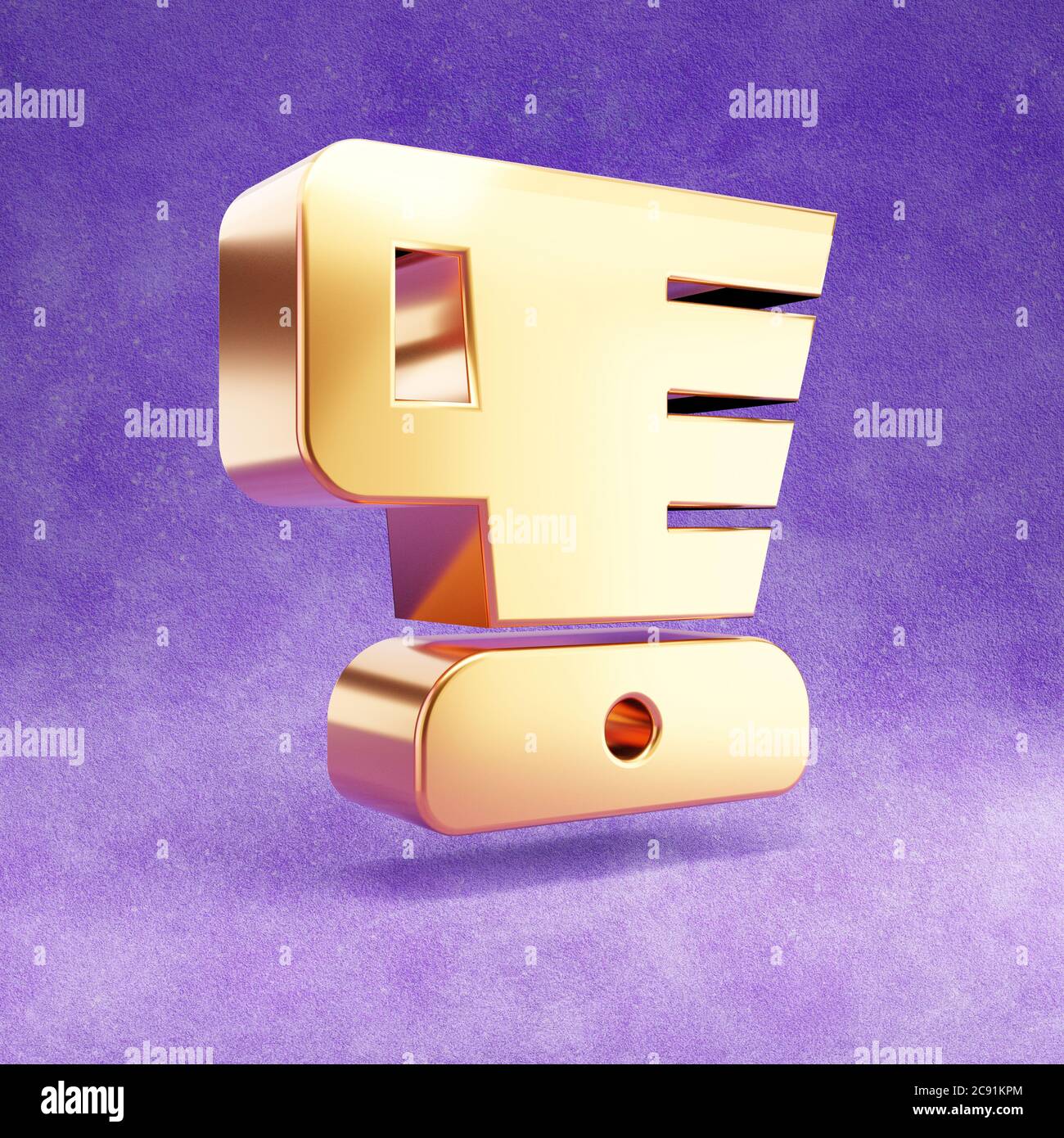 Blender icon. Gold glossy Blender symbol isolated on violet velvet ...