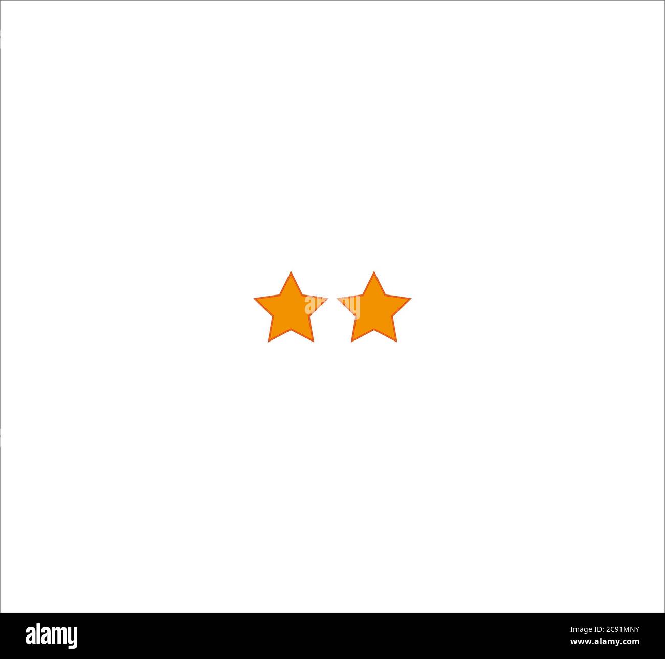 Illustration of two orange stars isolated on a white background Stock ...