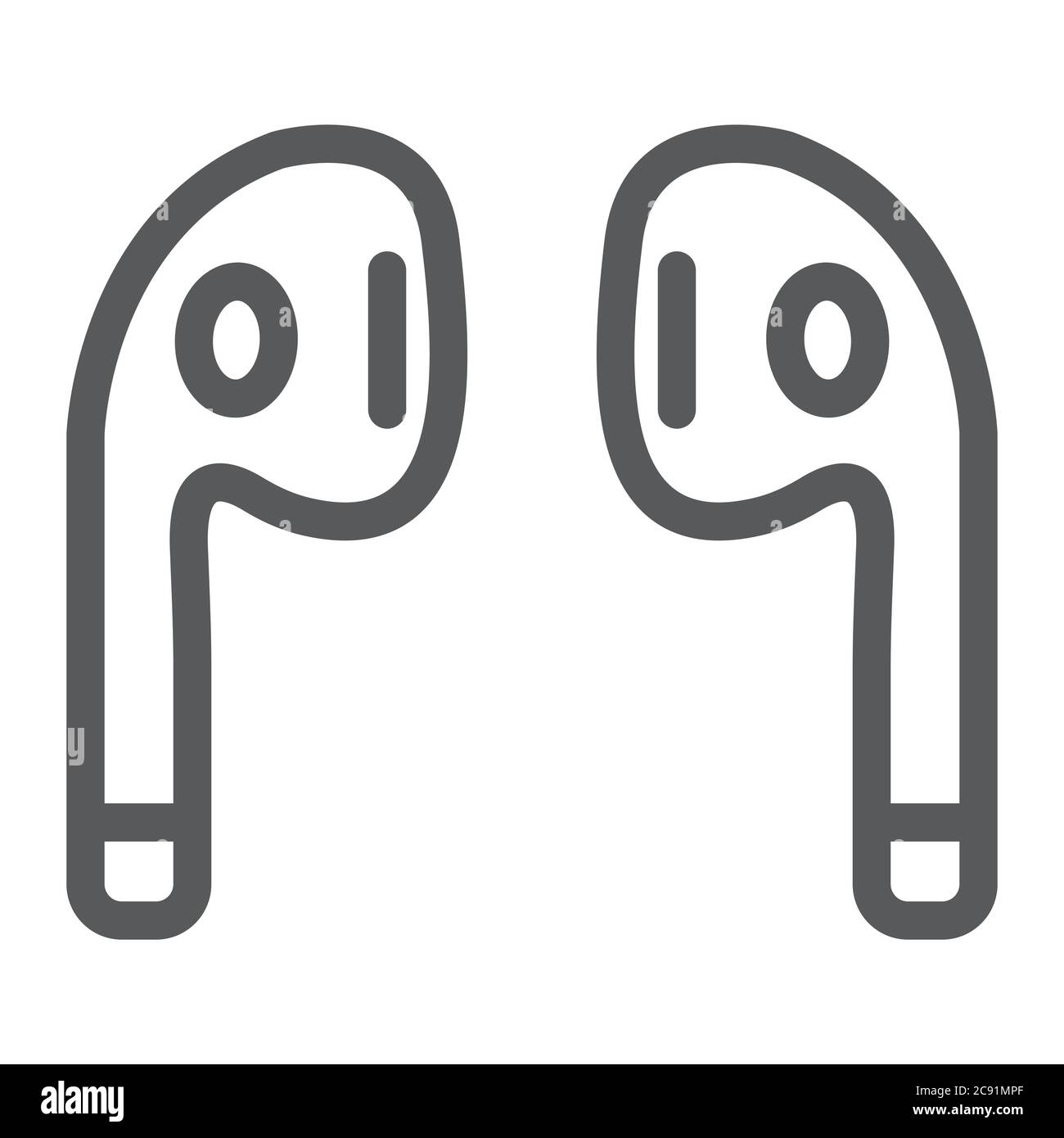 Bluetooth headphones line icon, music and sound, wireless headphones ...