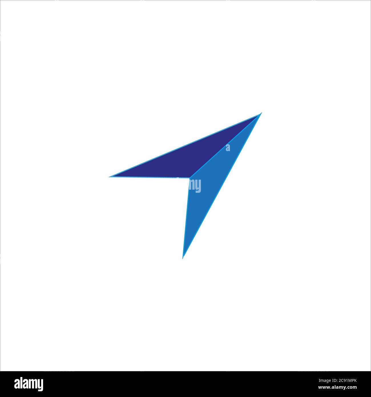 Illustration of a location arrow used for online maps isolated on a ...