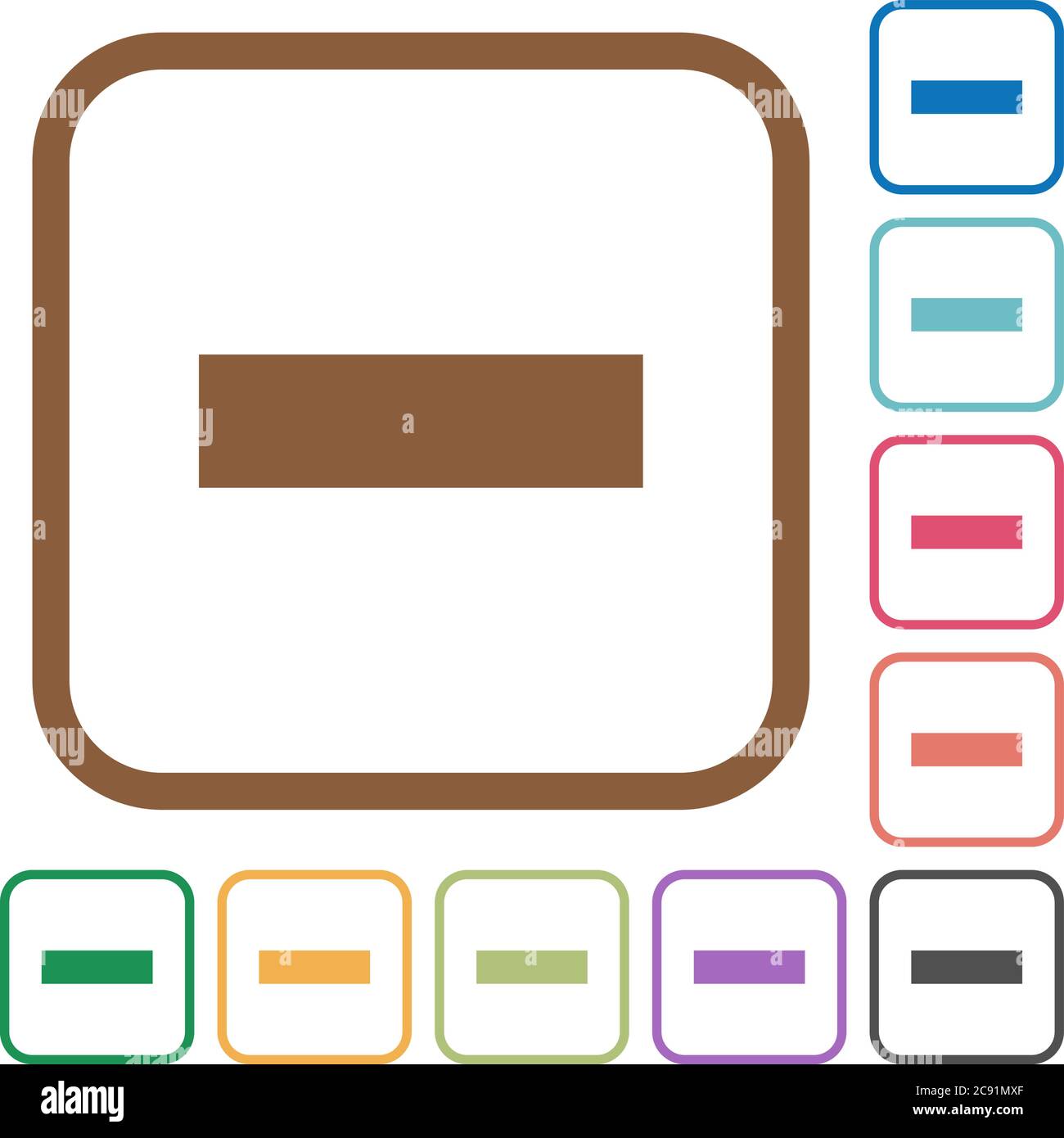 Remove simple icons in color rounded square frames on white background Stock Vector Image & Art ...