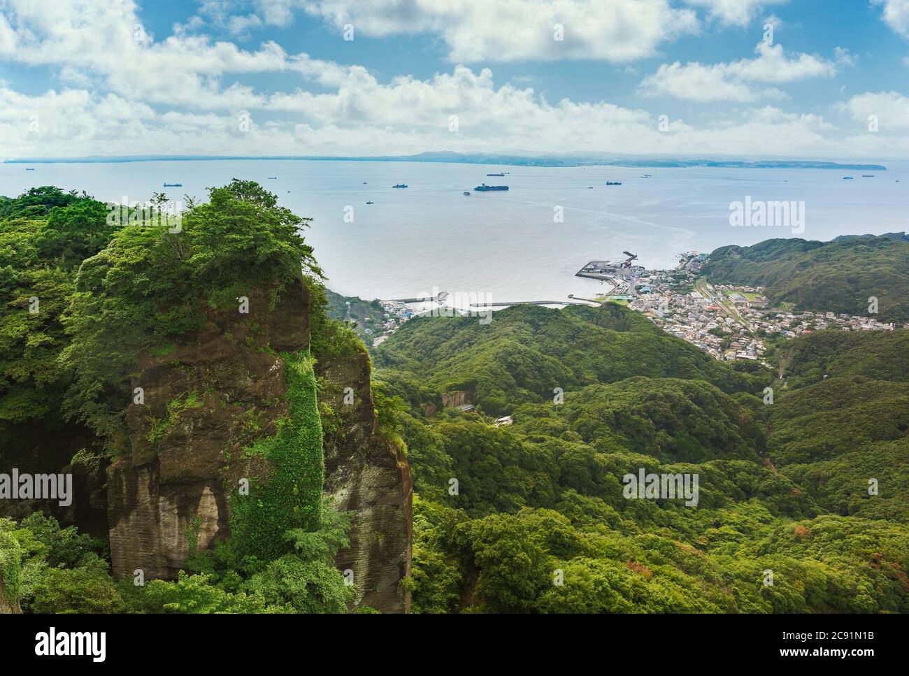 chiba, japan - july 18 2020: Tanker boats sailing on the Uraga Channel ...