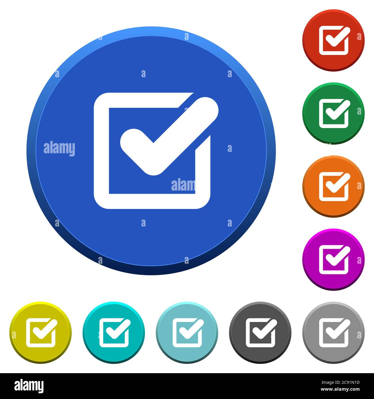 Checkbox round color beveled buttons with smooth surfaces and flat ...