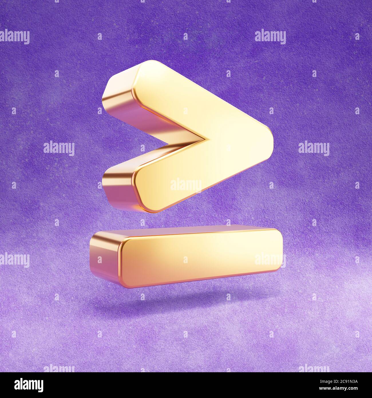 Greater than or equal to icon. Gold glossy greater or equal symbol ...