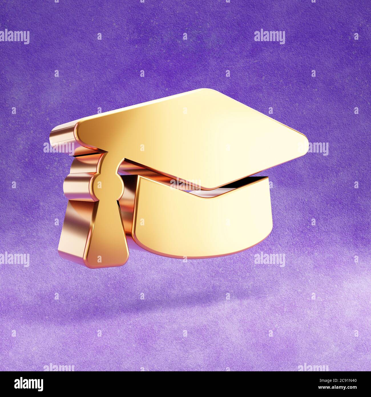 Gold Background Graduation Cap