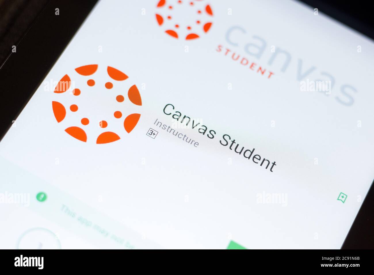 Ryazan, Russia - June 24, 2018: Canvas Student mobile app on the ...