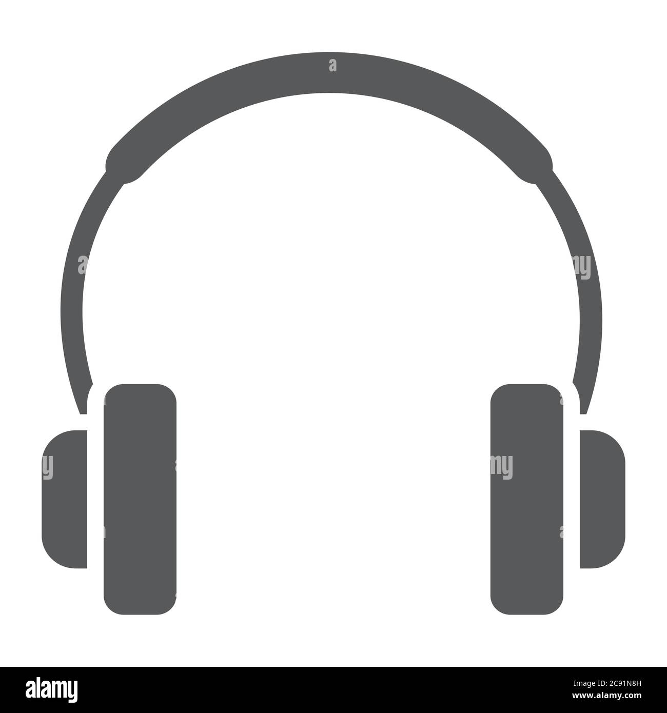 Headphones glyph icon, music and sound, audio accessory sign, vector ...