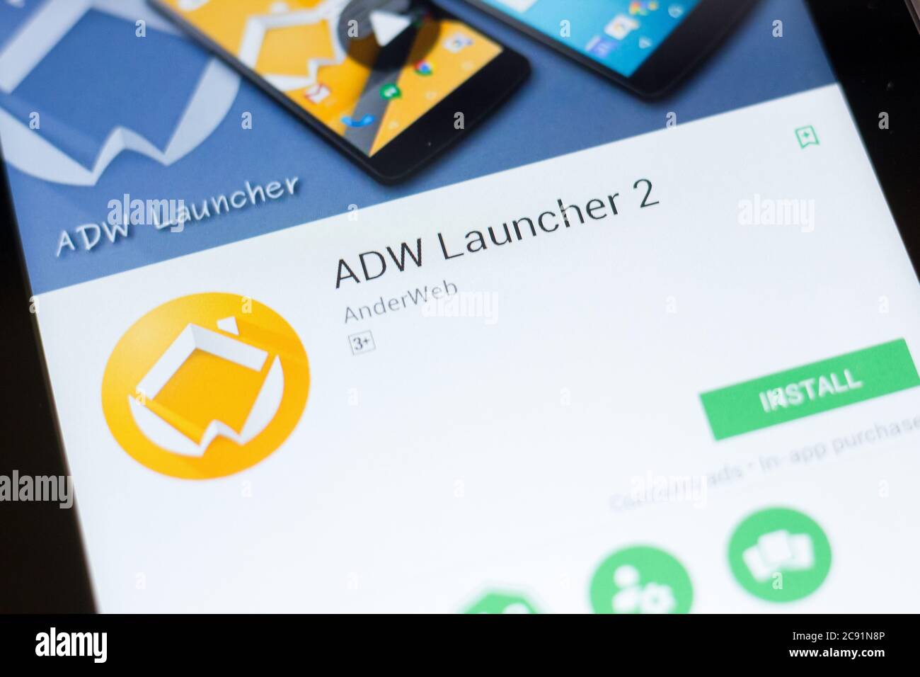 Ryazan, Russia - June 24, 2018: ADW Launcher 2 mobile app on the ...