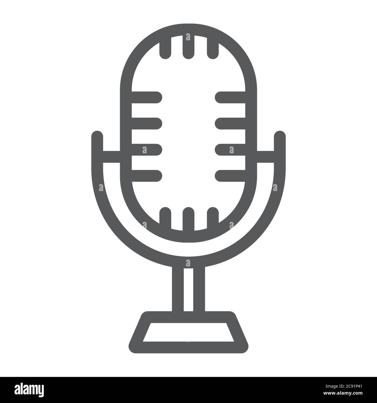 Studio microphone line icon, music and audio, retro mic sign, vector ... Studio microphone line icon, music and audio, retro mic sign, vector ...