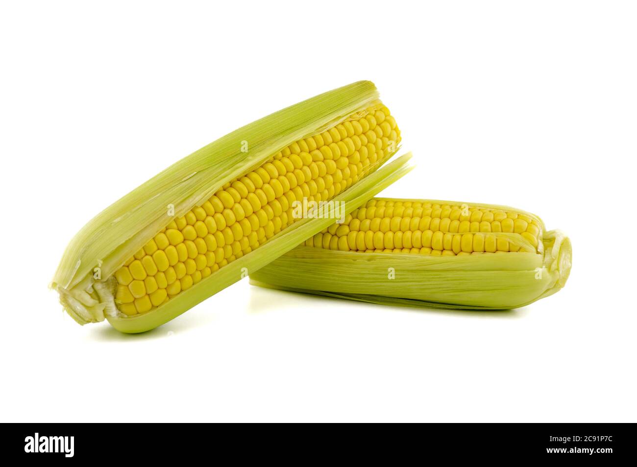 Fresh sweetcorn cob isolated on white background Stock Photo - Alamy