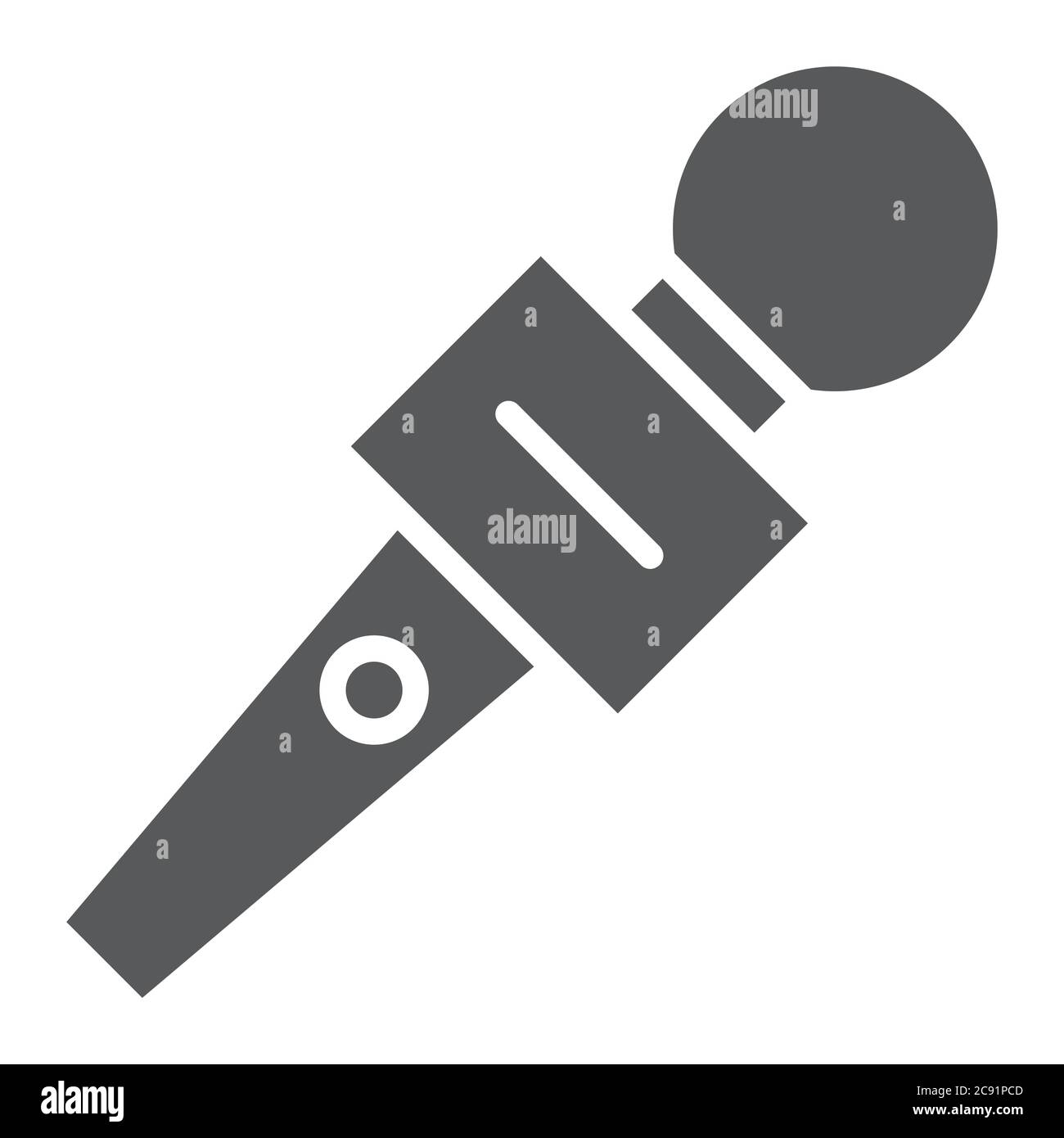 Microphone glyph icon, music and audio, mic sign, vector graphics, a ...