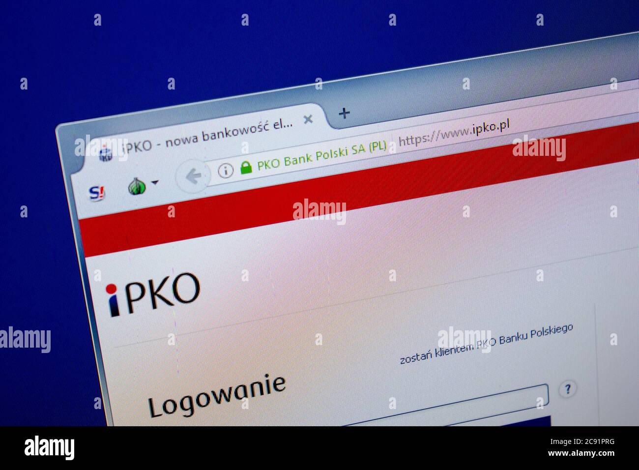 Ryazan, Russia - June 26, 2018: Homepage of Ipko website on the display ...