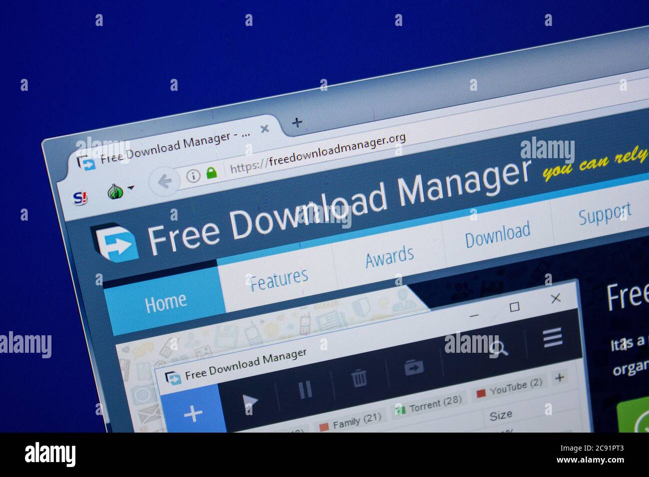 Ryazan, Russia - June 26, 2018: Homepage of FreeDownloadManager website ...