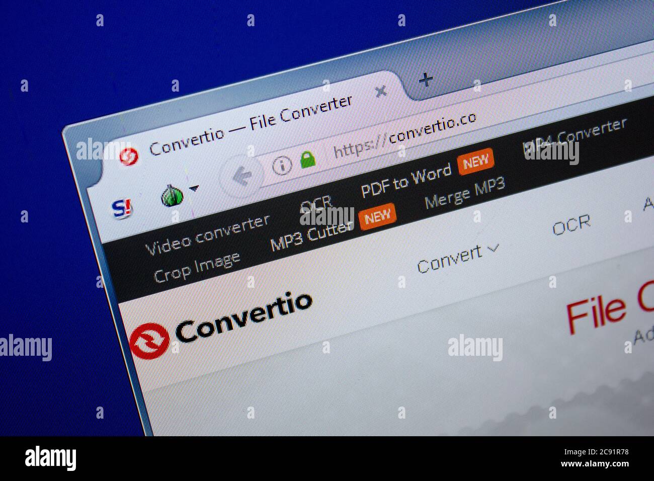 Ryazan, Russia - June 26, 2018: Homepage of Convertio website on the ...