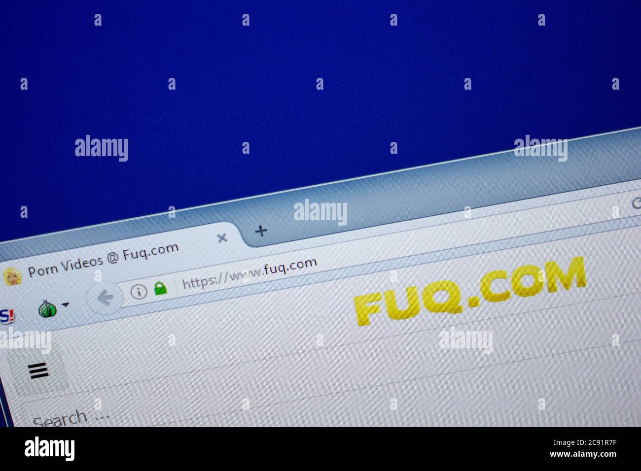 Ryazan, Russia - June 26, 2018: Homepage of Fuq website on the display ...