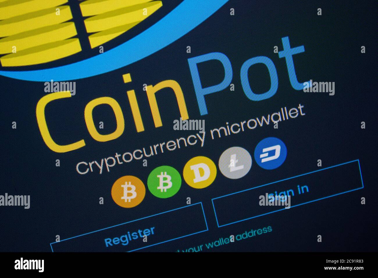 Ryazan, Russia - June 26, 2018: Homepage of CoinPot website on the ...