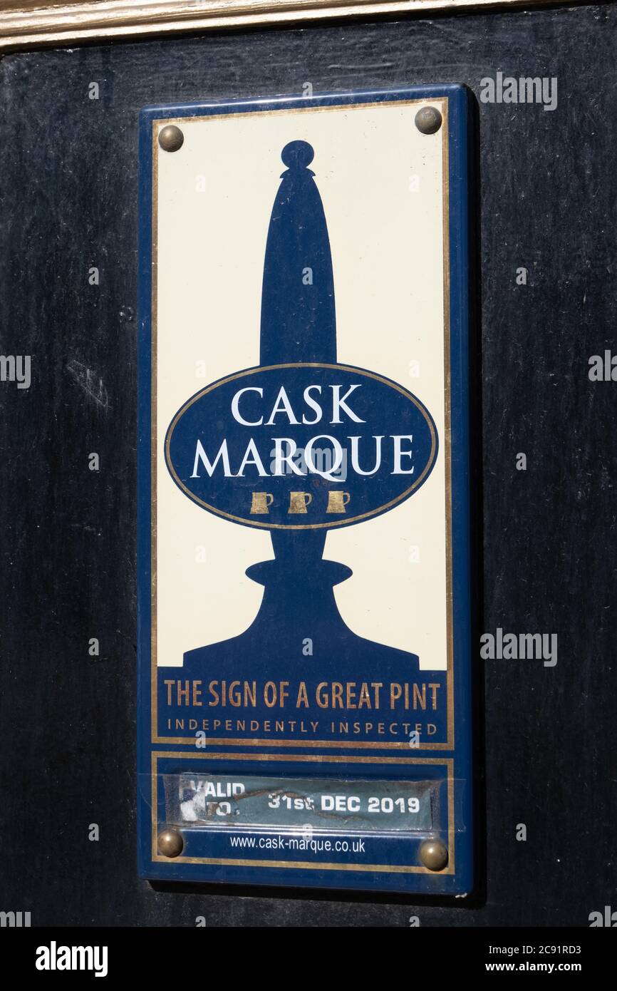 Cask marque award outside The Excelsior public house in Liverpool ...