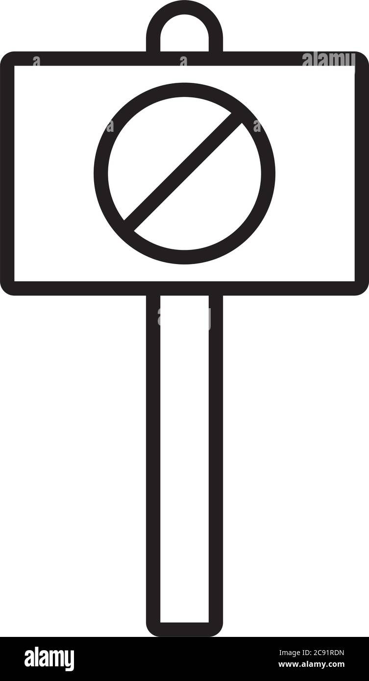 banner board with stop ban line style icon design, Manifestation ...