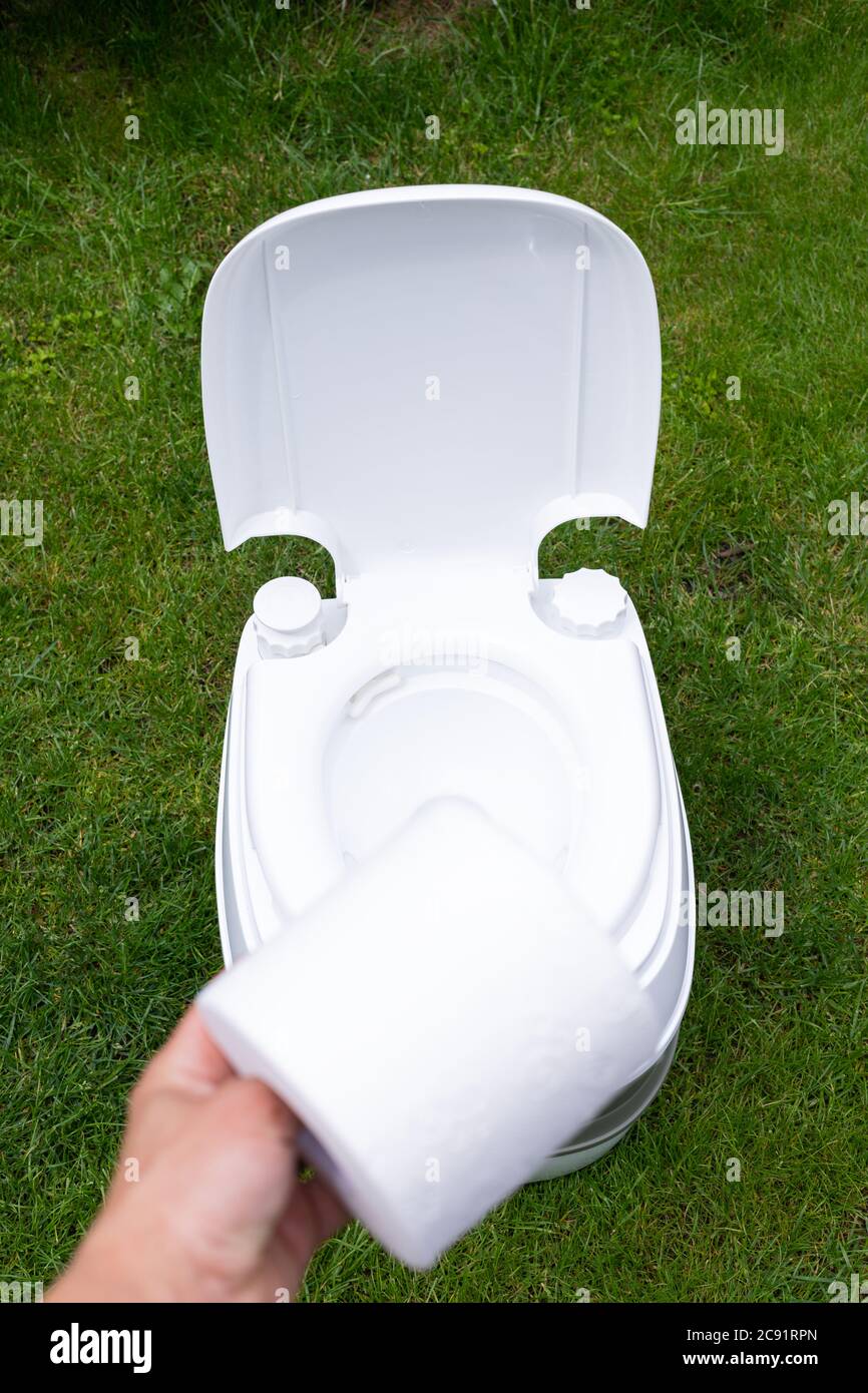 Picture of a clean and chemical toilet outdoor Stock Photo - Alamy