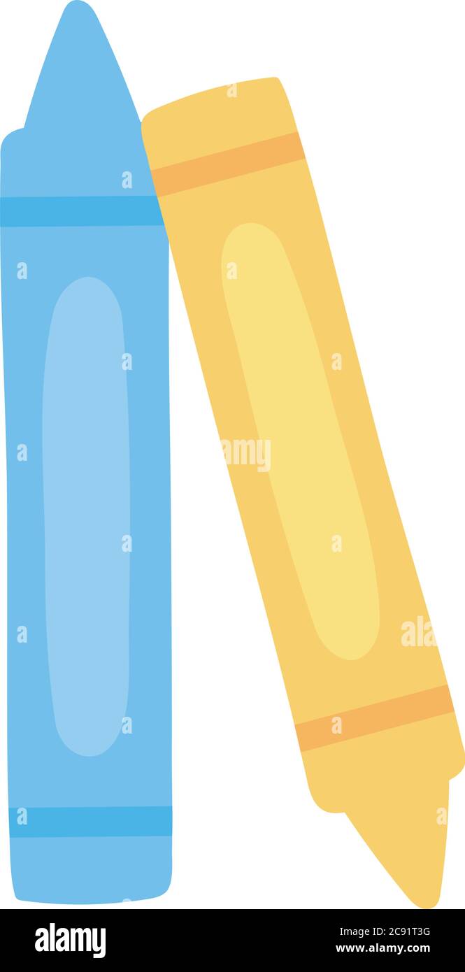 school education crayons drawing color isolated icon design white ...
